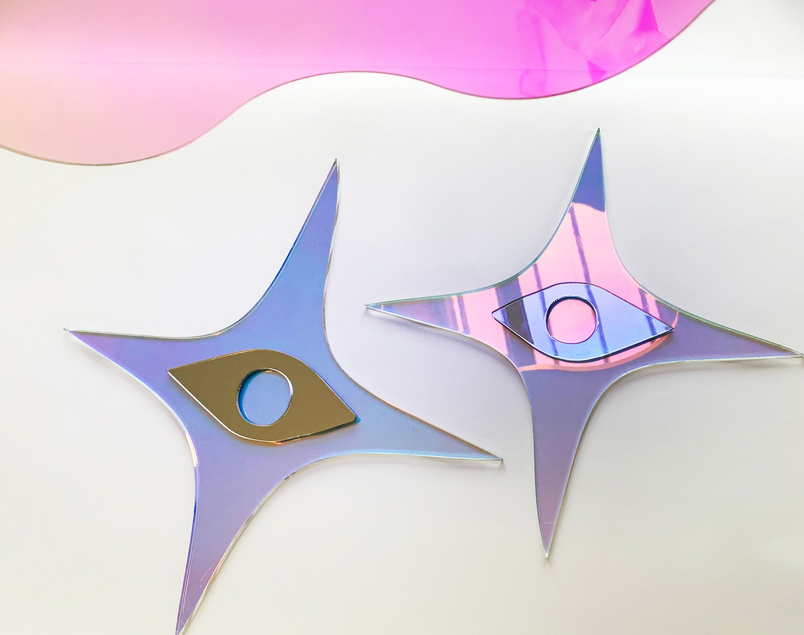 Sparkle Eye Reflector Set Set of 2 Mirrors Wavy Acrylic - Etsy