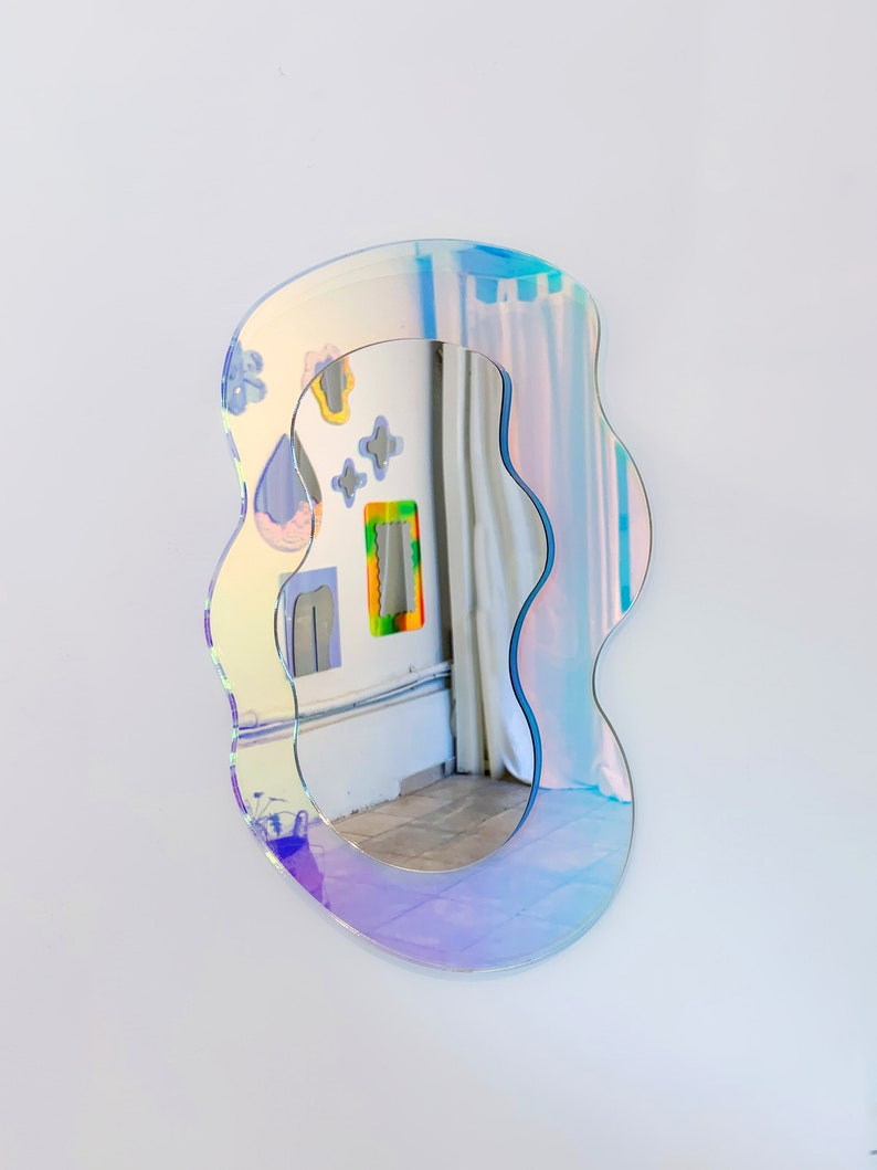 The Wave Reflector Wavy Acrylic Mirror Wiggly Mirror - Etsy
