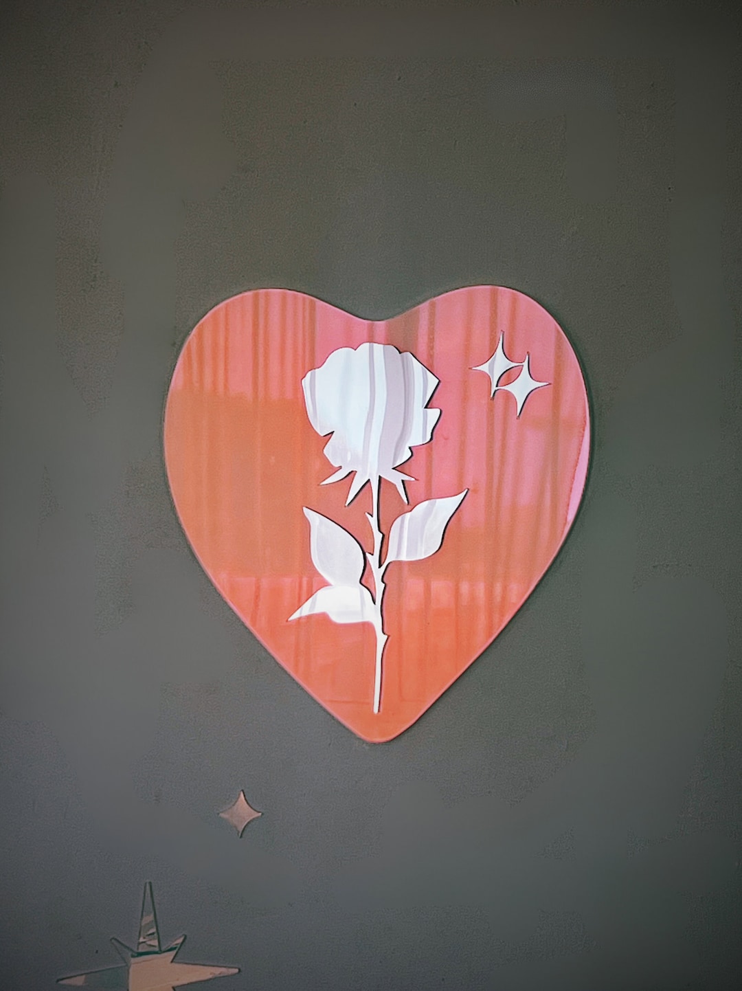 X-large Rose Reflector Mirror - Y2k 2000's Wall Art Artistic Acrylic ...