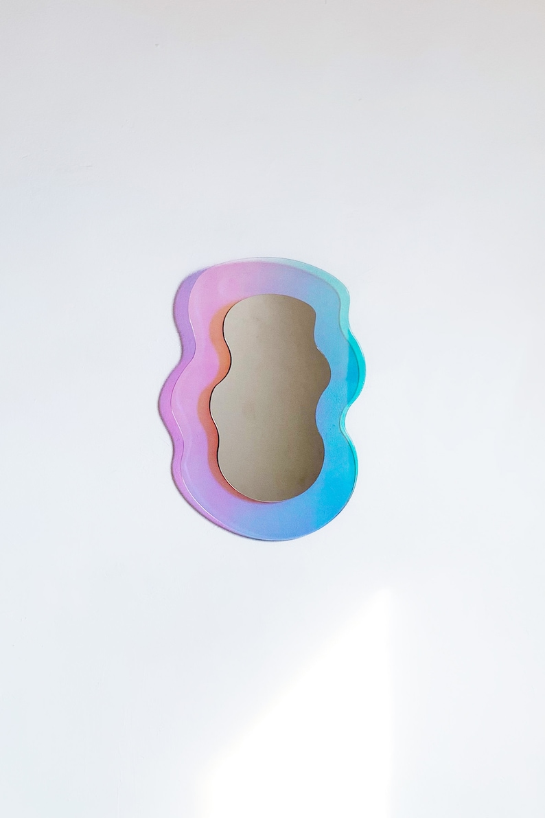 The Wave Reflector Wavy Acrylic Mirror Wiggly Mirror - Etsy