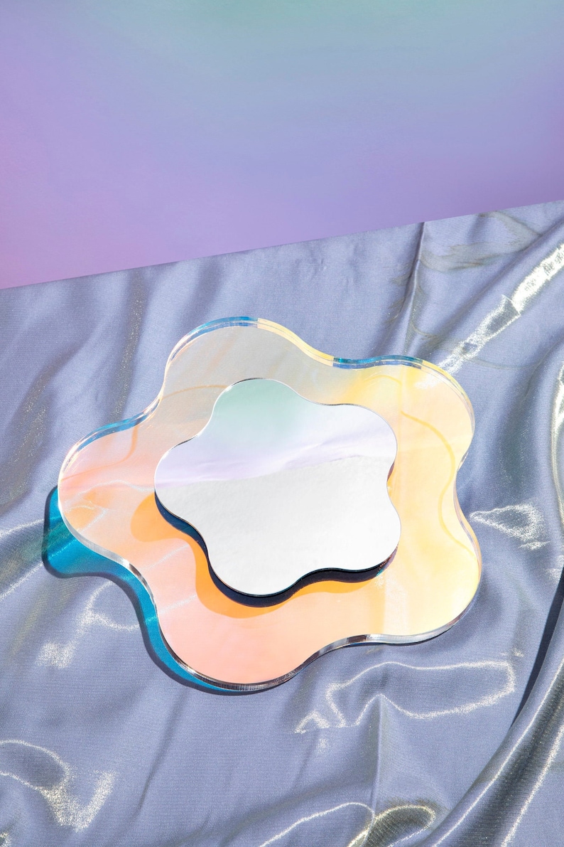 Flowy Flower Reflector - Wavy Acrylic Mirror Wiggly Mirror Amorphic ...