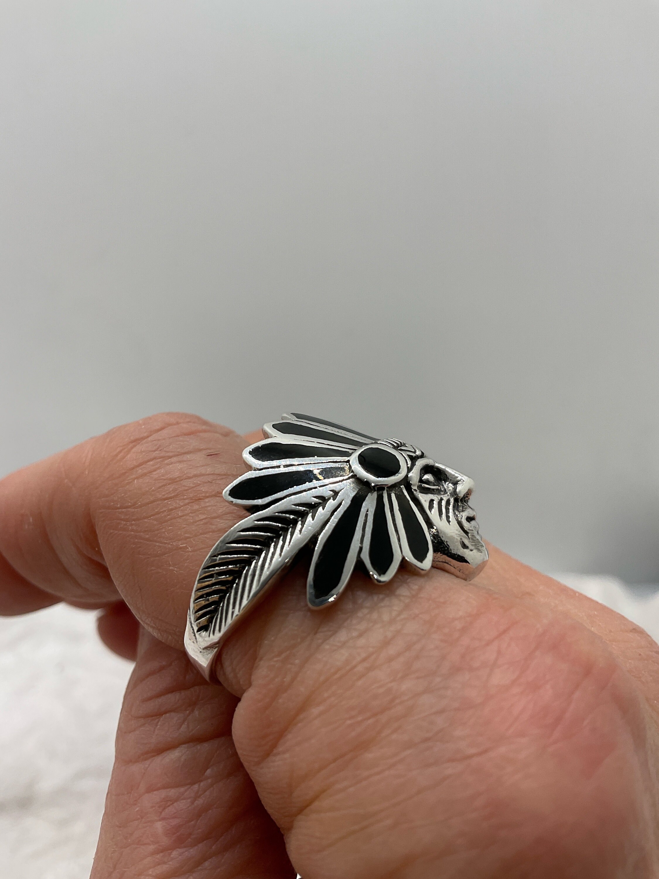 Sterling Silver Native American Chief Ring - Etsy