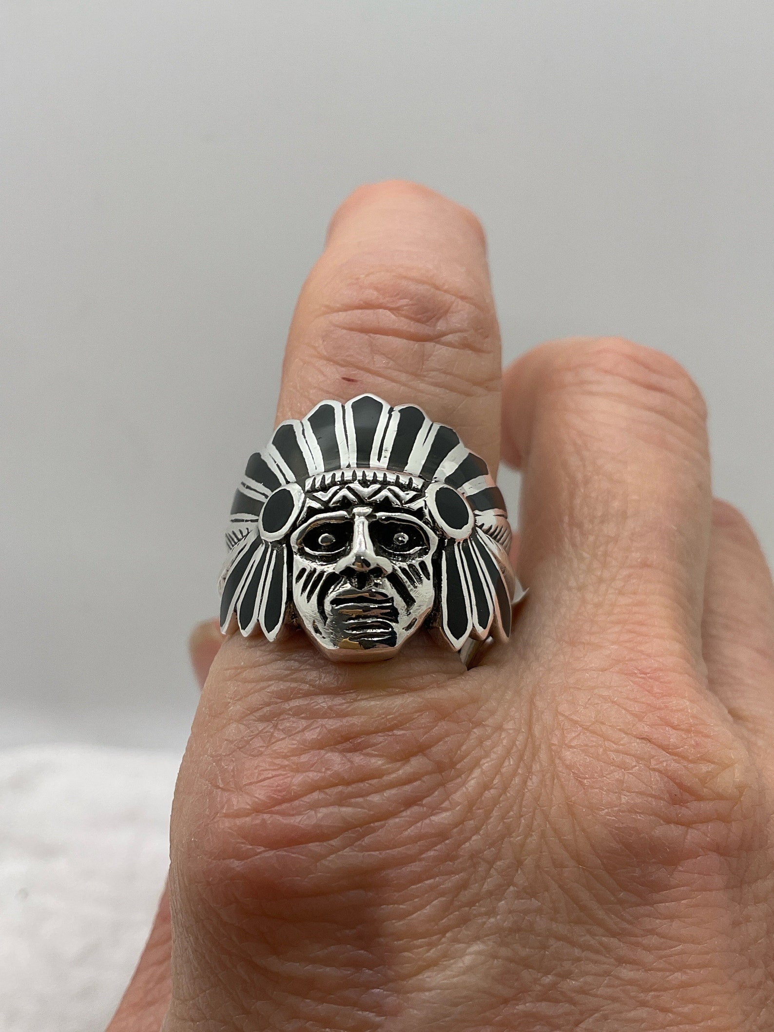 Sterling Silver Native American Chief Ring - Etsy