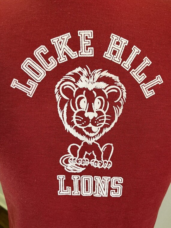 1970s Locke Hill Lions School Mascot T Shirt Gym USA … - Gem