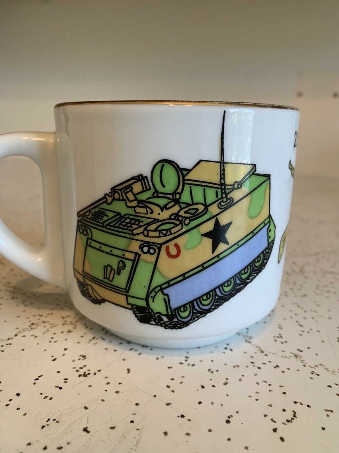 Vintage 60s US Army Coffee Cup: 2nd Battalion, Schonwald Germany, 87th ...