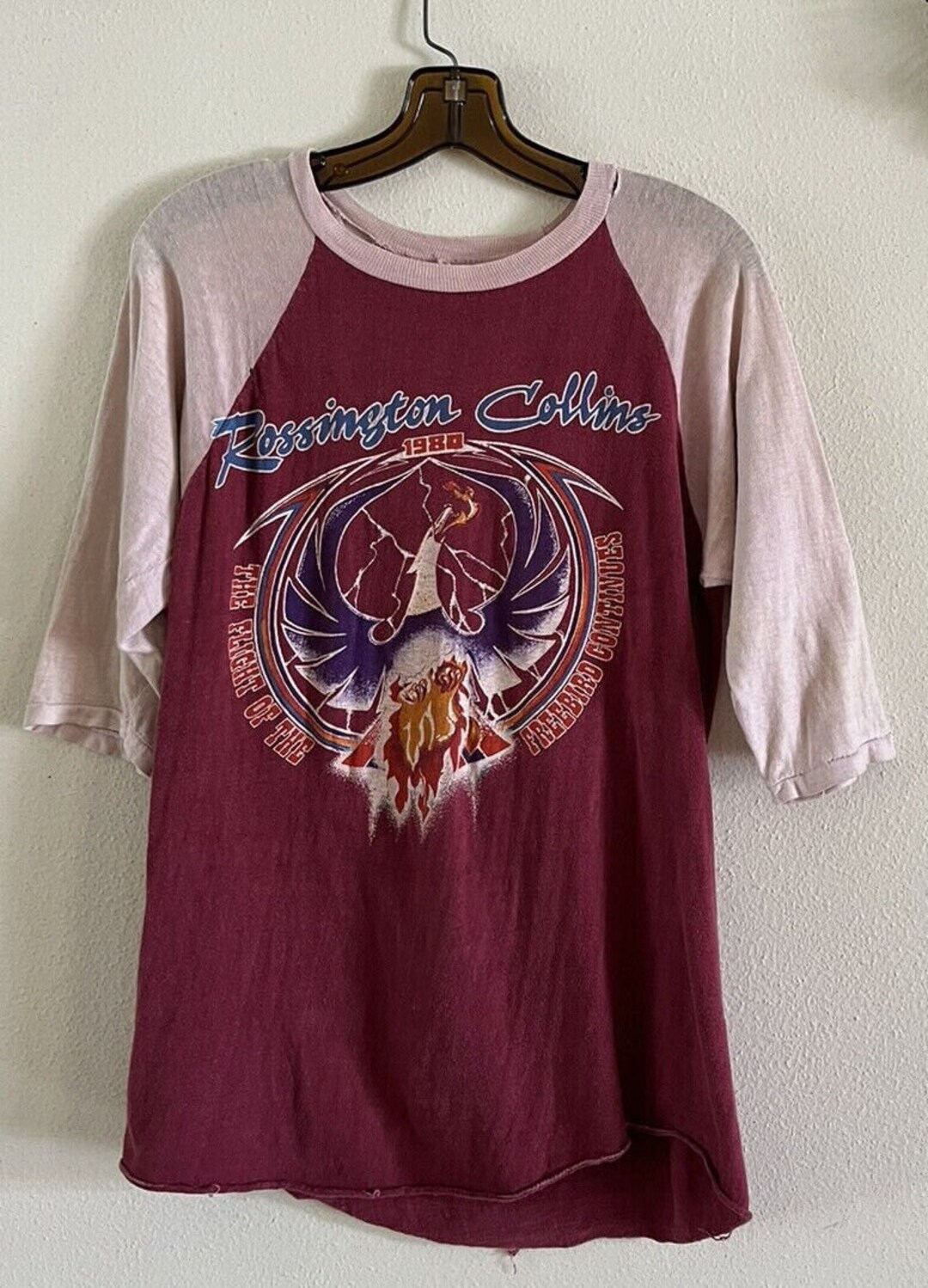 Vintage 1980 Rossington Collins Band Raglan Concert T-shirt, Southern ...