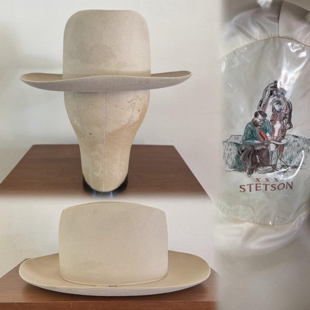 1950s 60s Stetson 3x Beaver Last Drop Silverbelly Hat, Size 7 1/4 ...