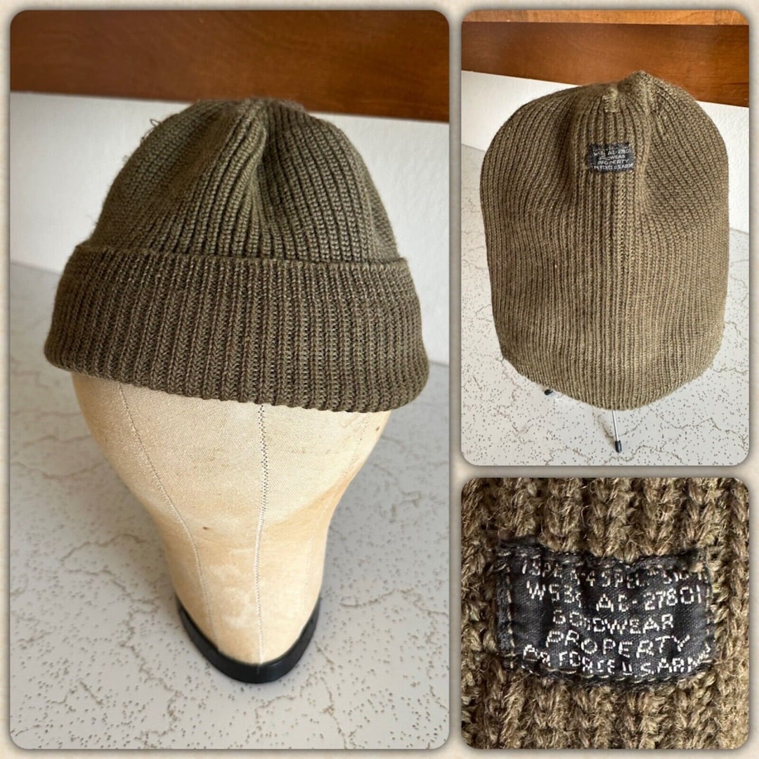 Original 1940s WWII US Army Air Force A-4 Watch Cap Wool Knit Military ...