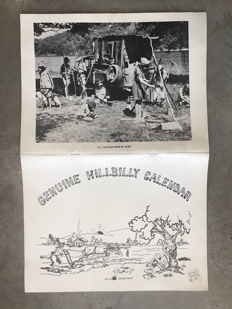 1974 HILLBILLY MOONSHINE Calendar Pin up Farm 12 Mo Novelty Comic ...