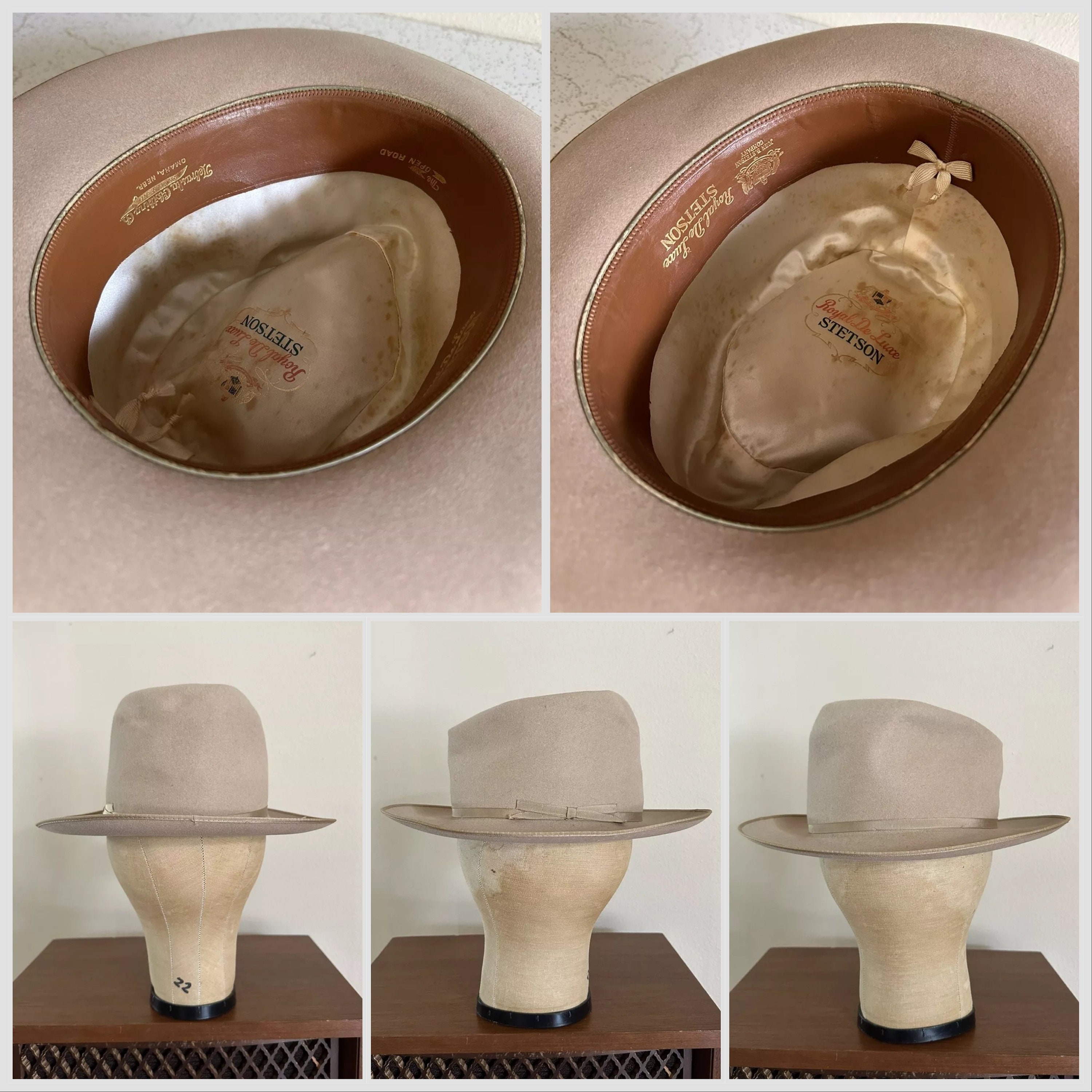 1950s Stetson Royal De Luxe the Open Road 7 1/8 Hat Fedora 1950s Stetson Royal De Luxe the Open Road 7 1/8 Hat Fedora