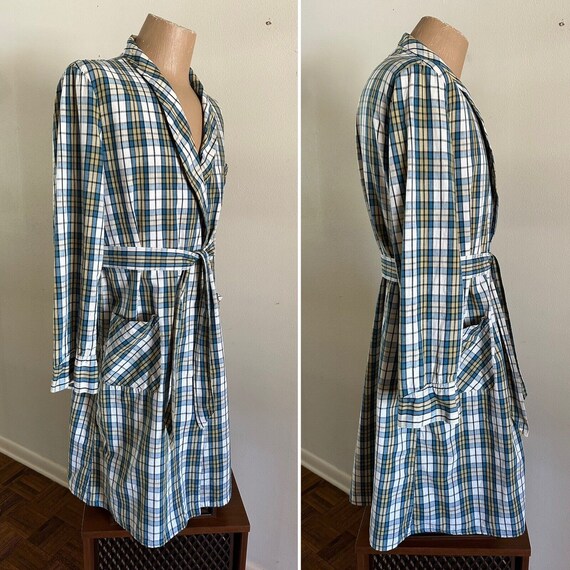 1960s PENNEYS TOWNCRAFT sz MEDIUM All Cotton Plaid Ro… - Gem