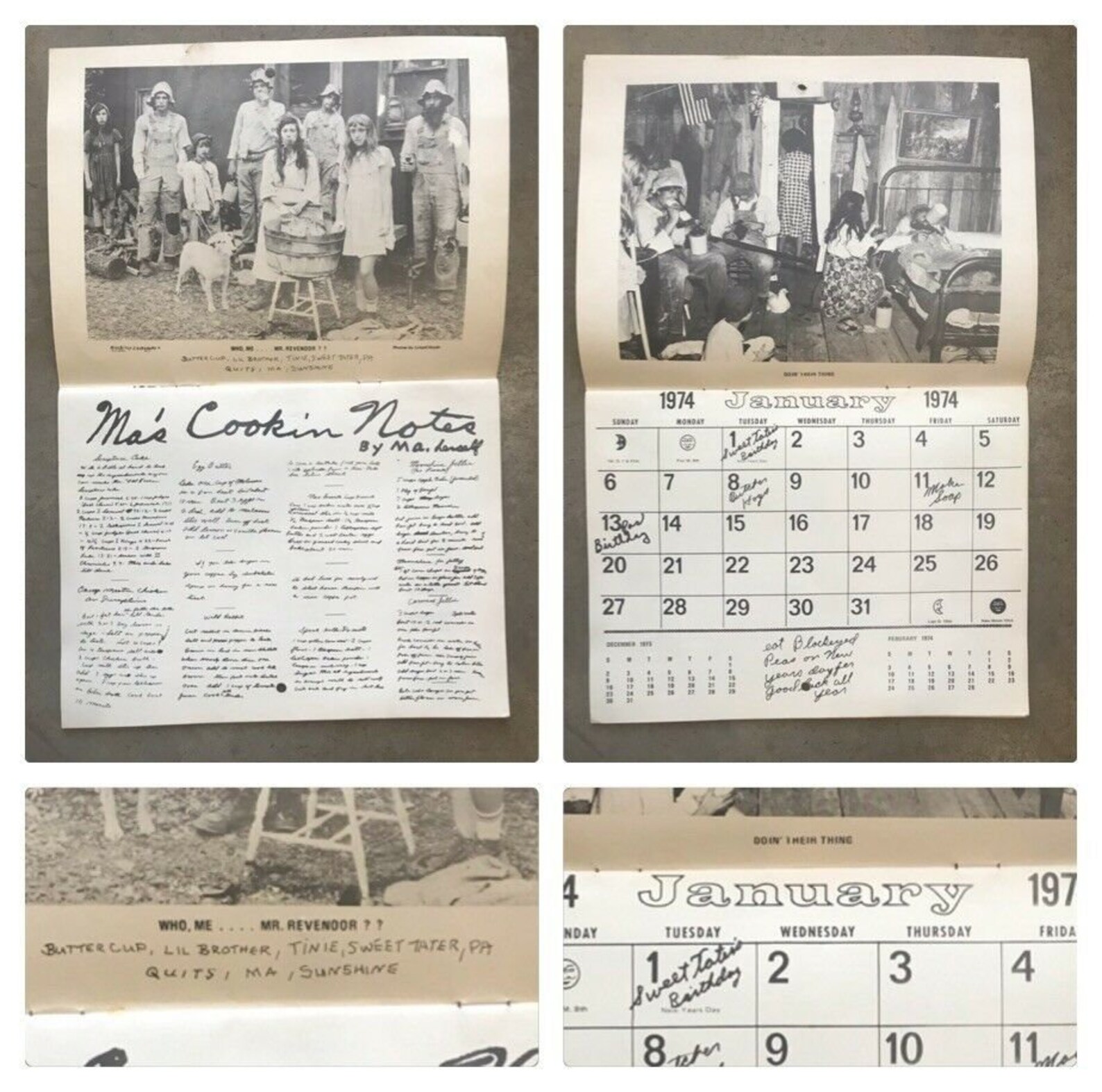 1974 HILLBILLY MOONSHINE Calendar Pin up Farm 12 Mo Novelty Comic ...