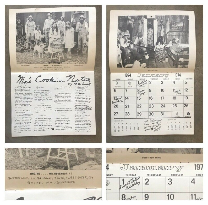 1974 HILLBILLY MOONSHINE Calendar Pin up Farm 12 Mo Novelty Comic ...