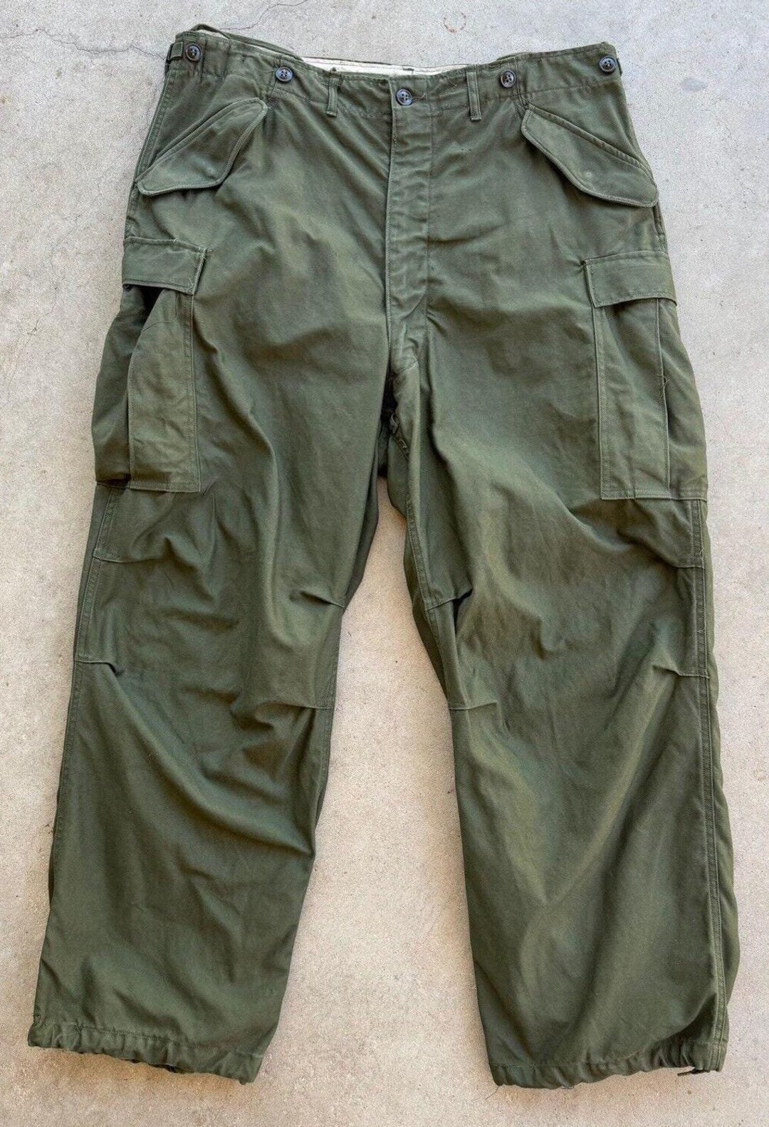 1950s US Army M-1951 OG 107 Field Trousers * Large Regular * Cargo Pants M1951 Cold Weather M51 ...