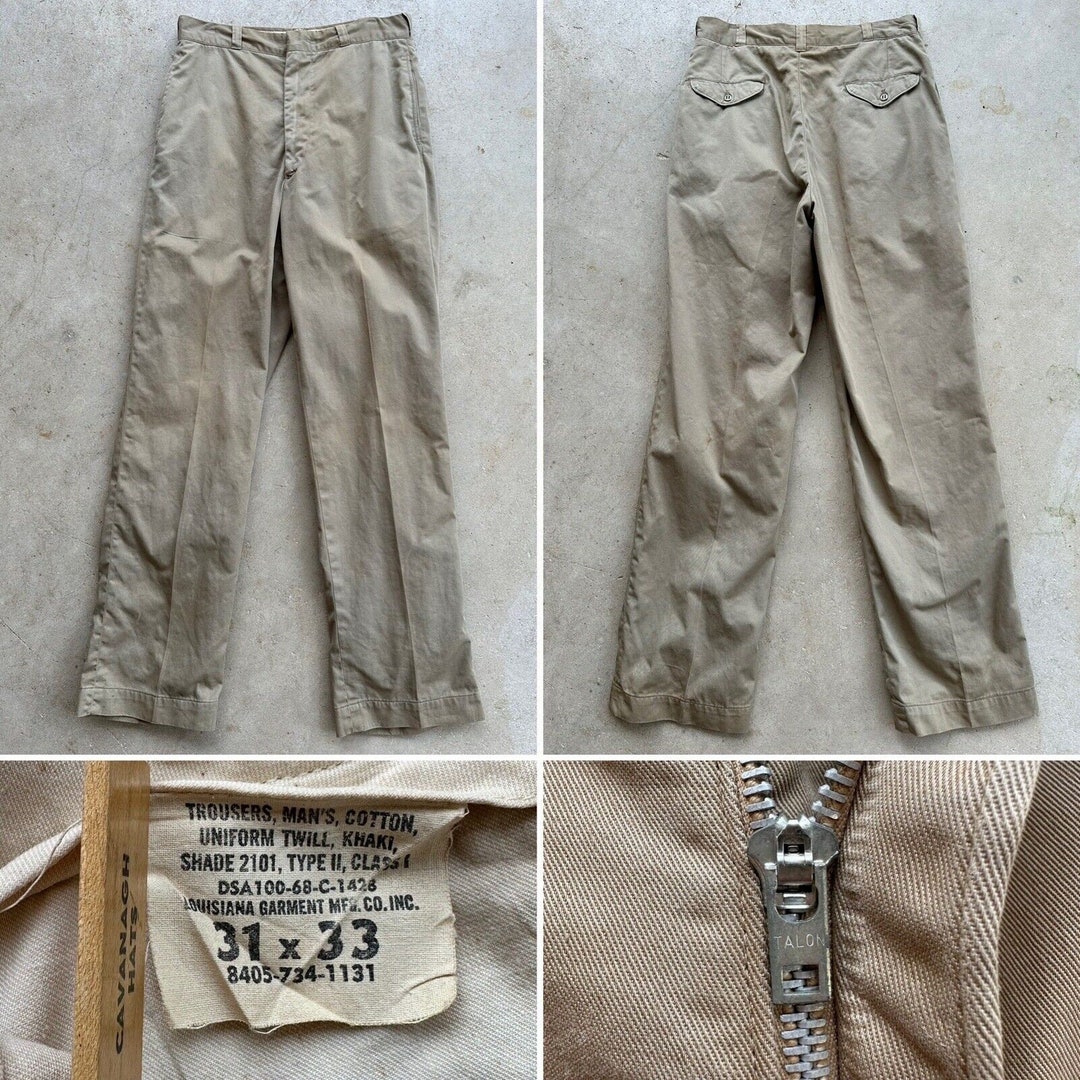1960s US Army Khaki Chino Cotton Twill Pants Trousers W 30 L - Etsy
