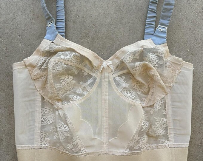 1960s Sky Bali Bow-bra Long Line Girdle, Lace Bow Corset, Bralette ...