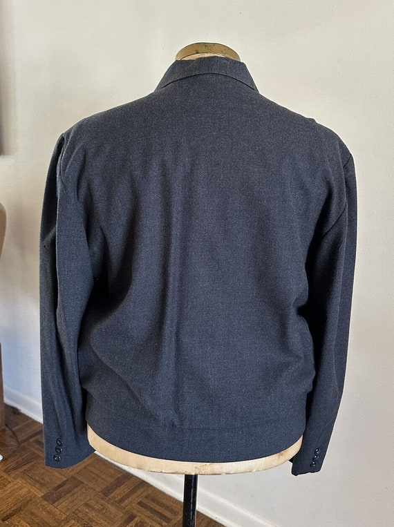 1950s Hutchins Bros GOLD SEAL 46 L Grey Wool Two-Tone… - Gem