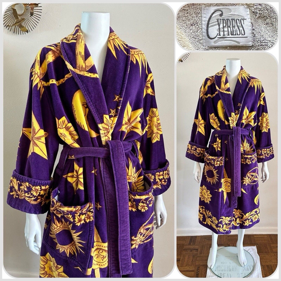 1990s Cypress Celestial Spa Robe Moon Sun Stars Bathrobe Unisex 90s ...