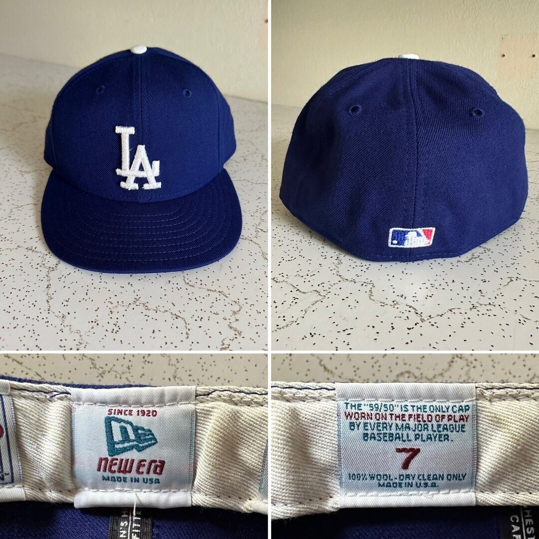 Vintage LA Dodgers New Era Fitted Sz 7 Hat MLB Diamond 59fifty Wool ...