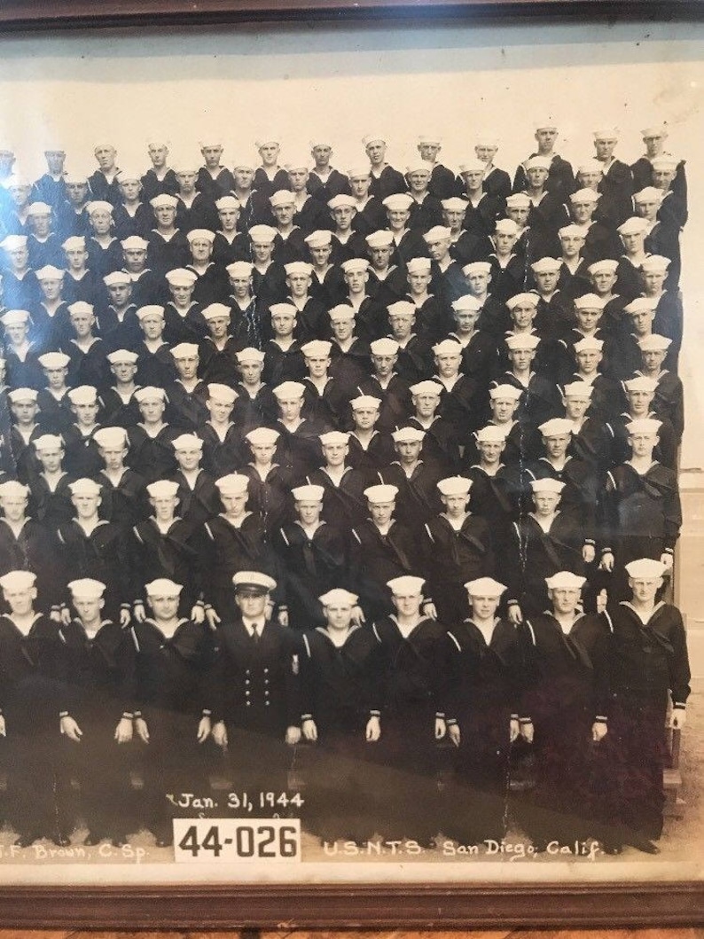 USN YEARBOOK Photo Vintage 1944 U.S.N.T.S. San Diego California Sailor ...