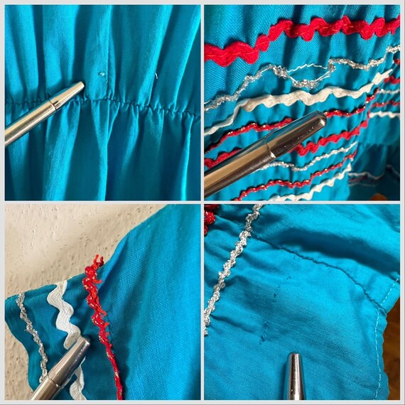 1950s Western Patio Dress Ric Rac Southwestern Cotton… - Gem