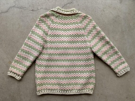 1960s Ilaria Italian Hand Knit Popcorn Trim Pastel St… - Gem