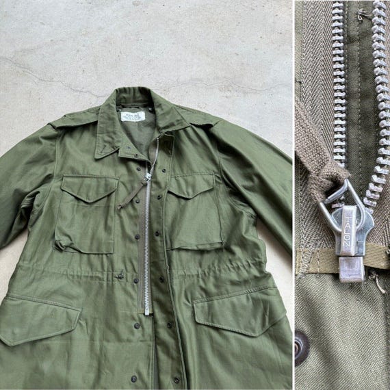 1950s U S Army Sateen OG-107 Field Jacket REGULAR LAR… - Gem