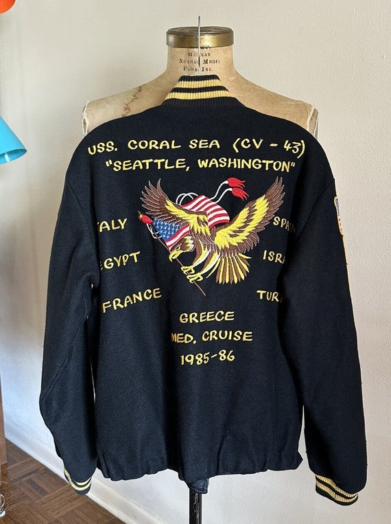 1985 US Navy Med Cruise Jacket USS Corral Sea CV-43 W… - Gem