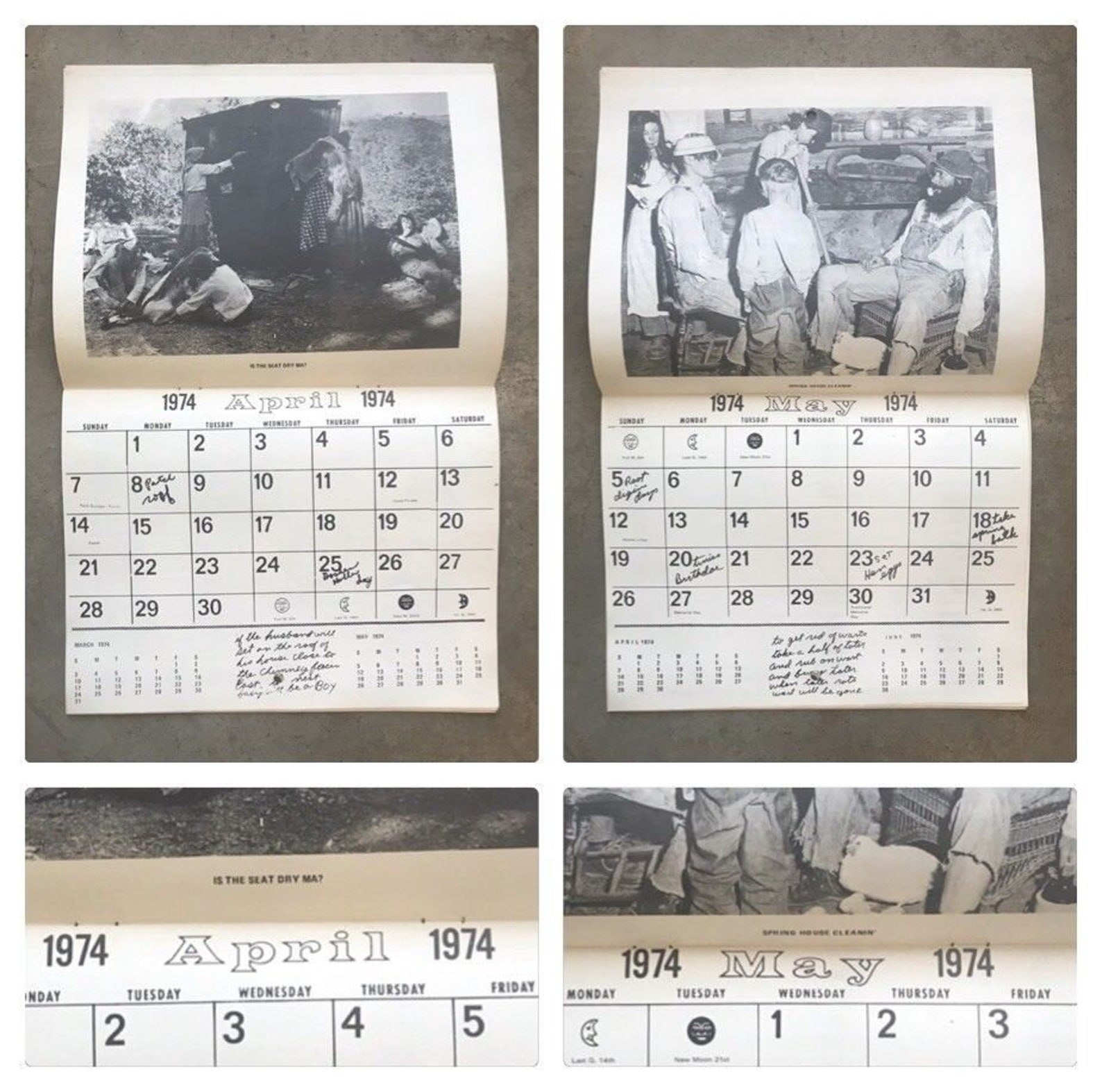 1974 HILLBILLY MOONSHINE Calendar Pin up Farm 12 Mo Novelty - Etsy