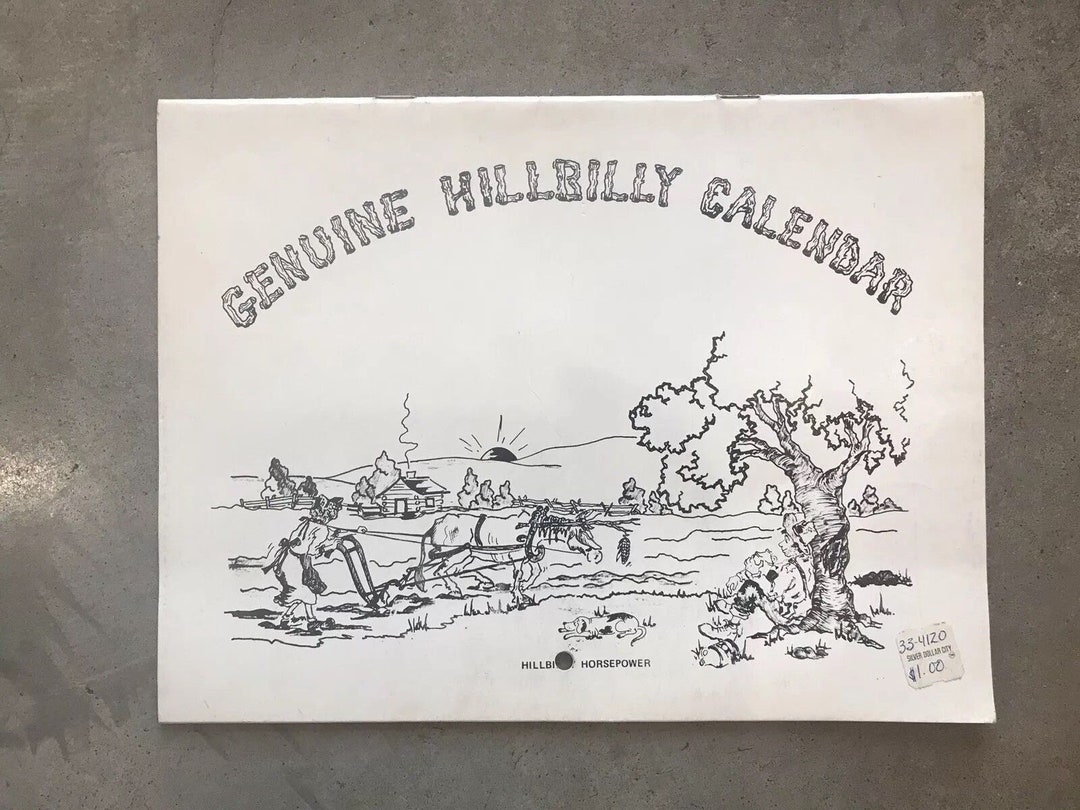 1974 HILLBILLY MOONSHINE Calendar Pin up Farm 12 Mo Novelty Comic ...