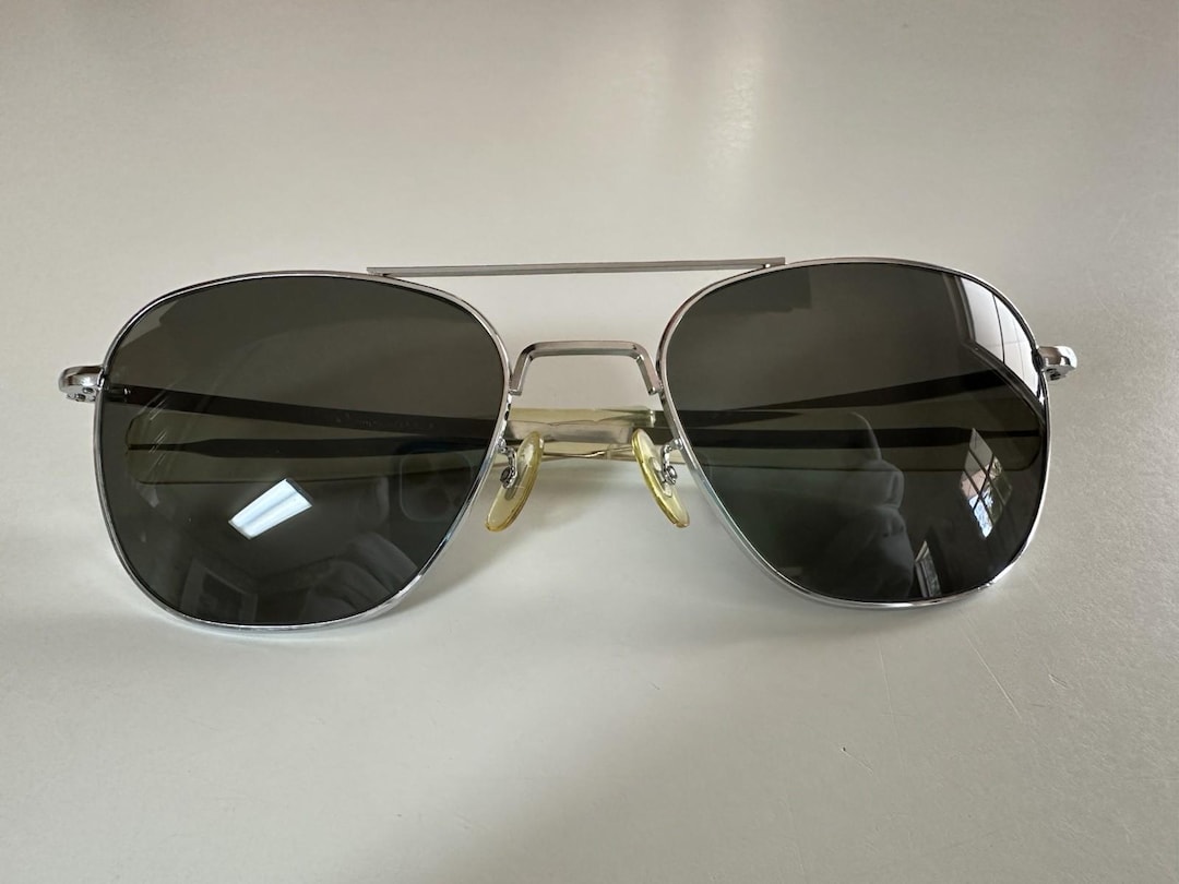 1970s American Optical Aviator Sunglasses: Chrome Pilot AO 5 1/2 - Etsy