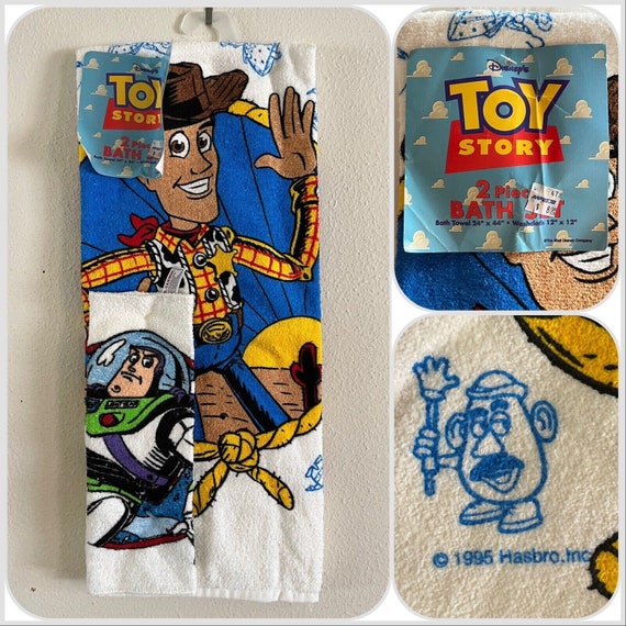 Toy Story Bath Towel Set Disney Toy Story Characters Squares Beach
