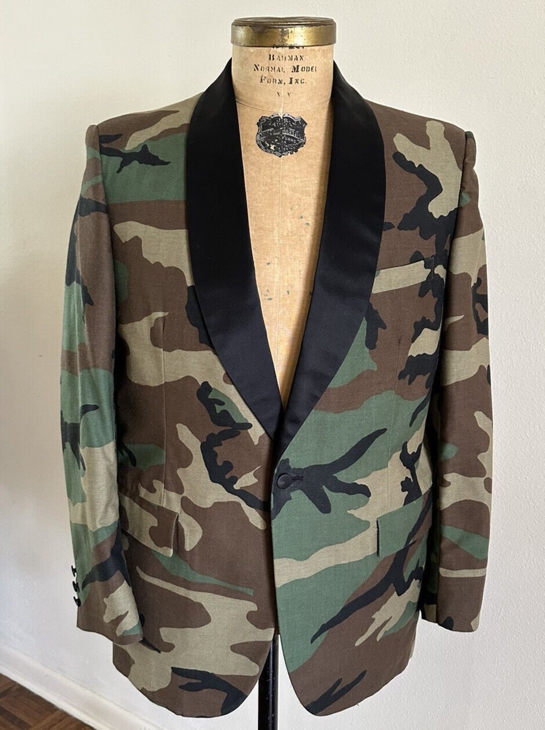 1980s Camo Tailor Made Tuxedo Party Jacket Blazer Smoking Suit Tux ...
