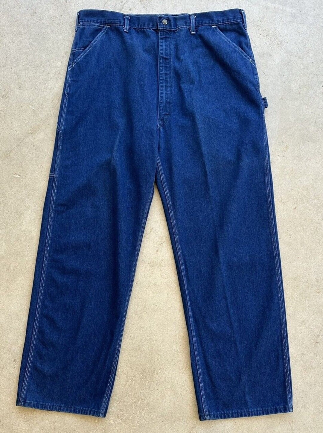1970s SEARS ROEBUCKS W 39 L 32 Carpenter Coveralls Denim Jeans Pants ...