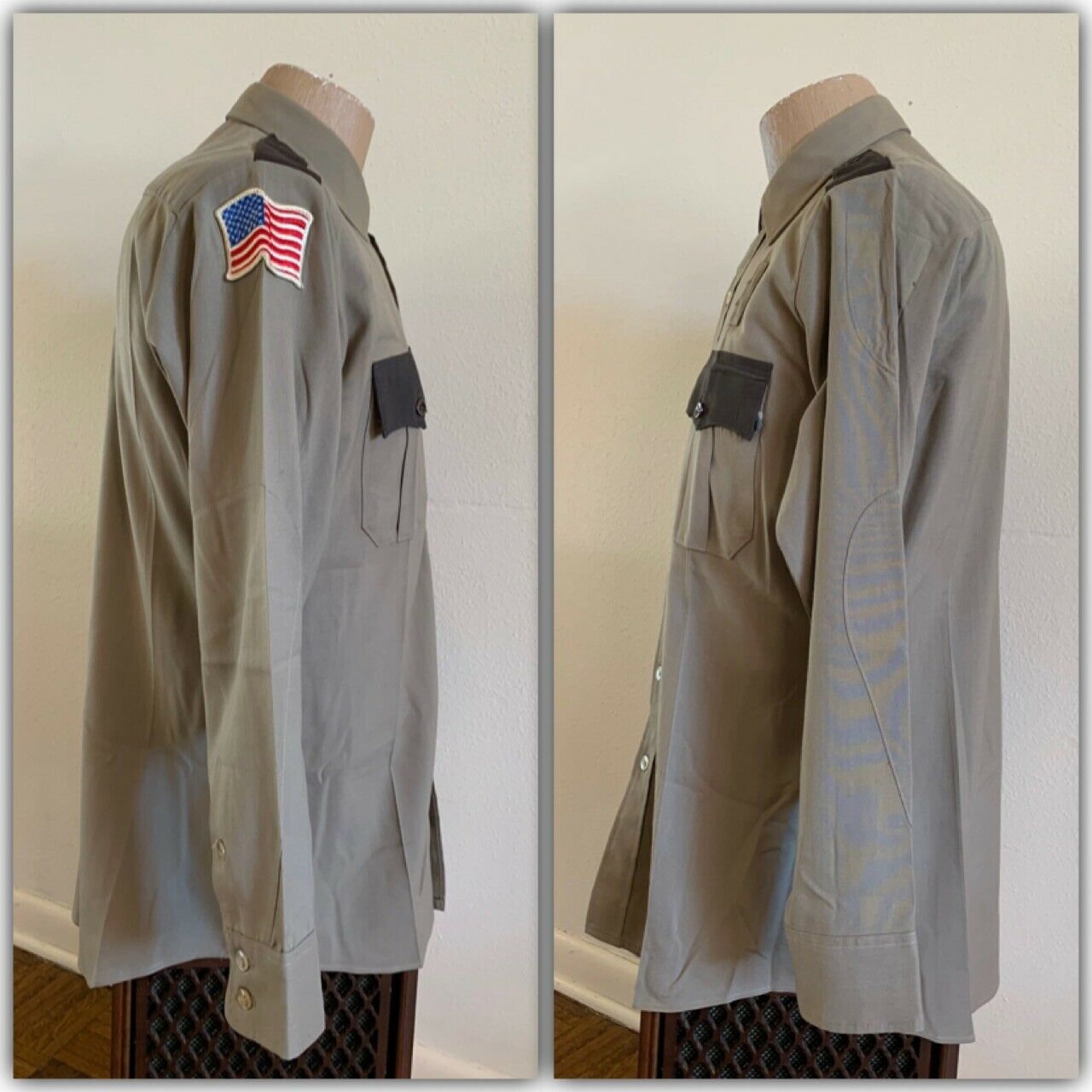 70s Texas Police Uniform Shirt 50 Star USA Flag Patch Medium | Etsy