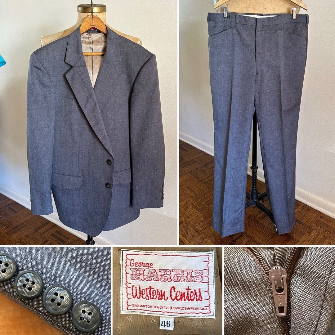 Vintage 70s George Harris Western Suit: Pinstripe Fleck Blazer & Pants ...