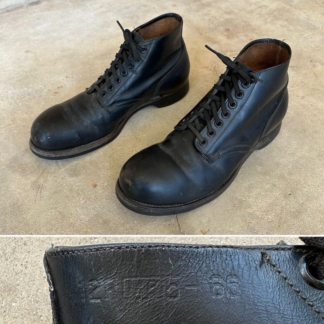 1966 US Navy Black Leather 12 R Boondockers Chukka Boots 60s USN ...