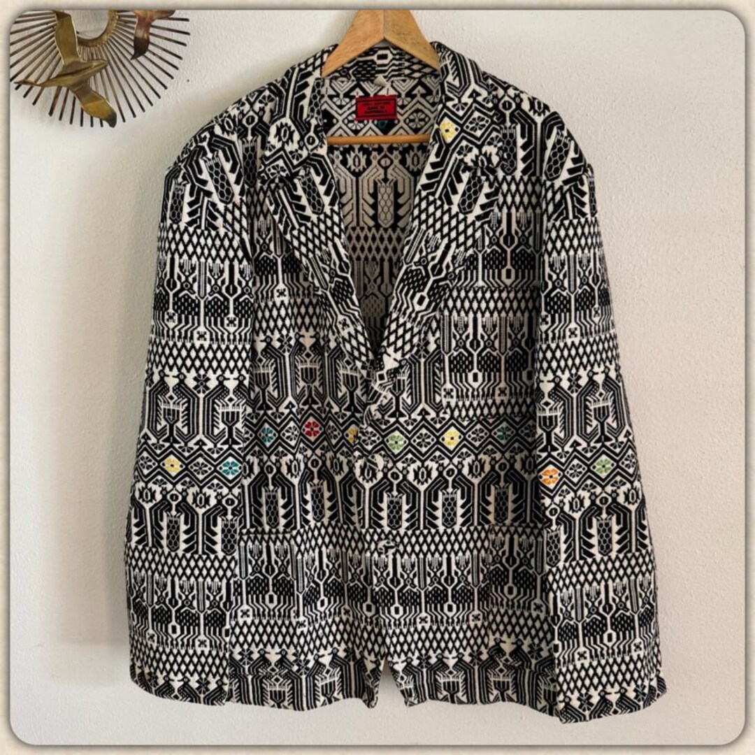 1970s Embroidered Guatemalan Cotton Sport Coat: Mens L/XL Hippie Jacket ...