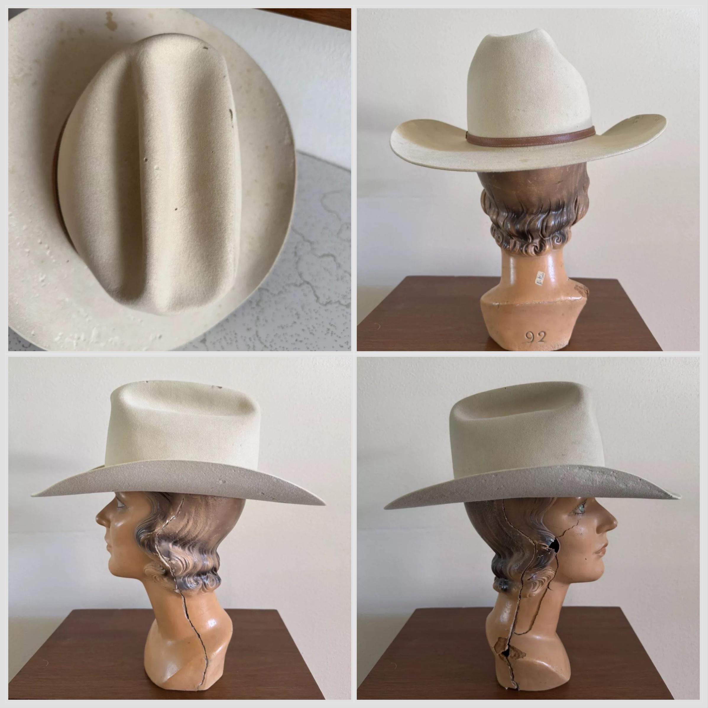 Vintage 1990s Stetson DEE PICKETT 5x Beaver Chute Cowboy Hat - Size 6 7 ...