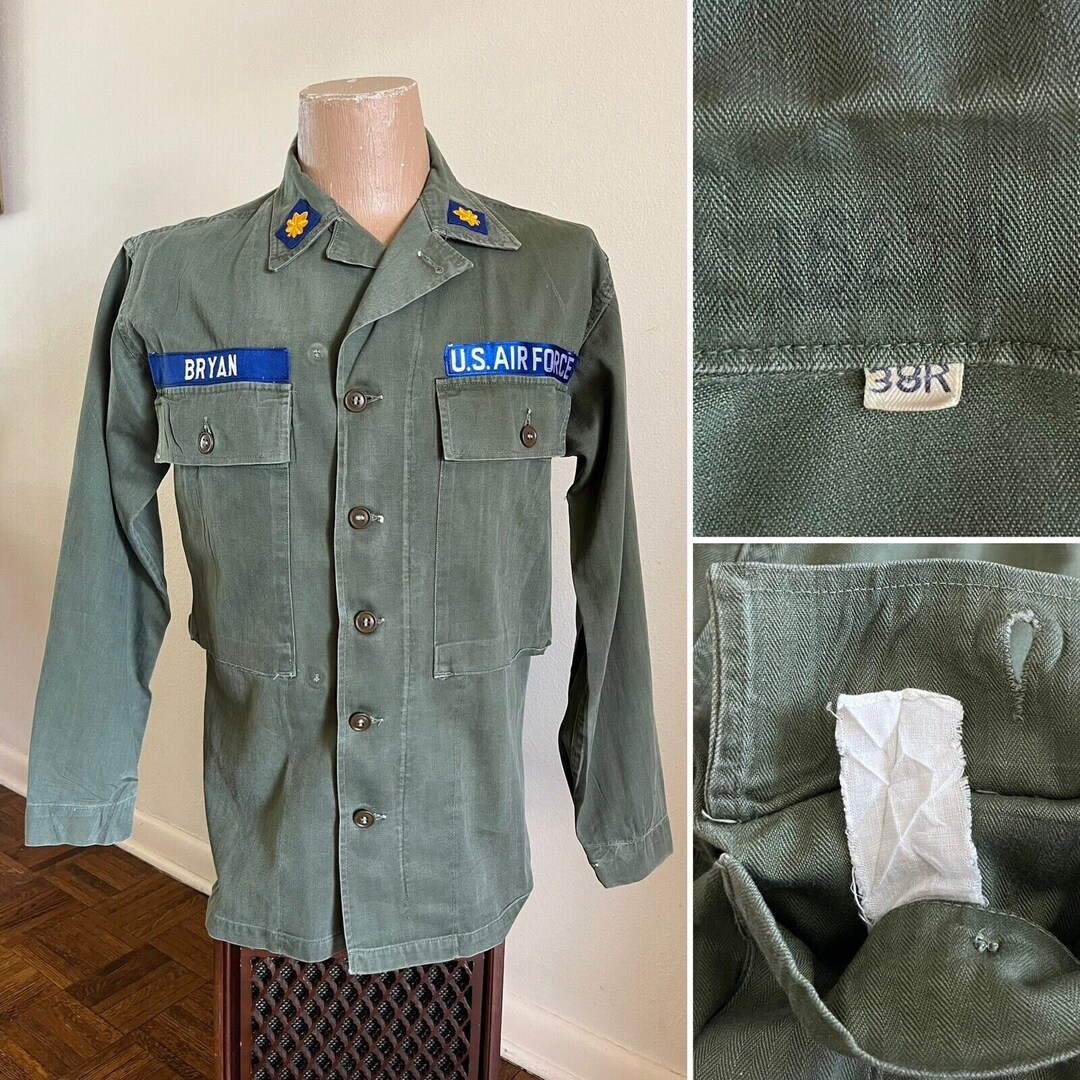 1940s WWII US Army HBT Field Shirt Jacket 38R Vietnam War Combat Pilot ...
