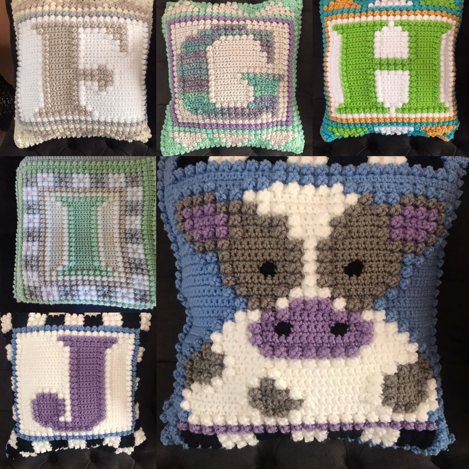 ALPHABET Crocheted Pillow Patterns - Etsy