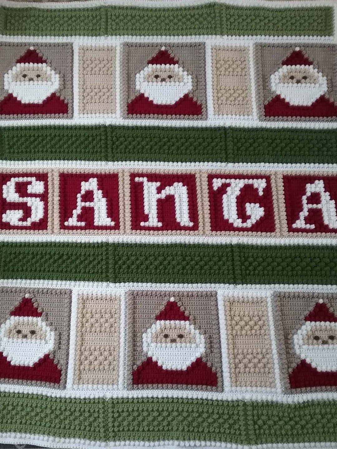 SANTA Pattern for Crocheted Blanket - Etsy