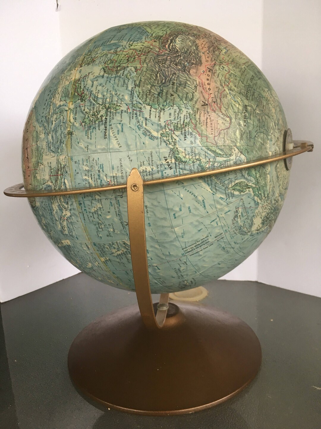 Vintage REPLOGLE Double Axis Land and Sea Globe Home/office Decor ...