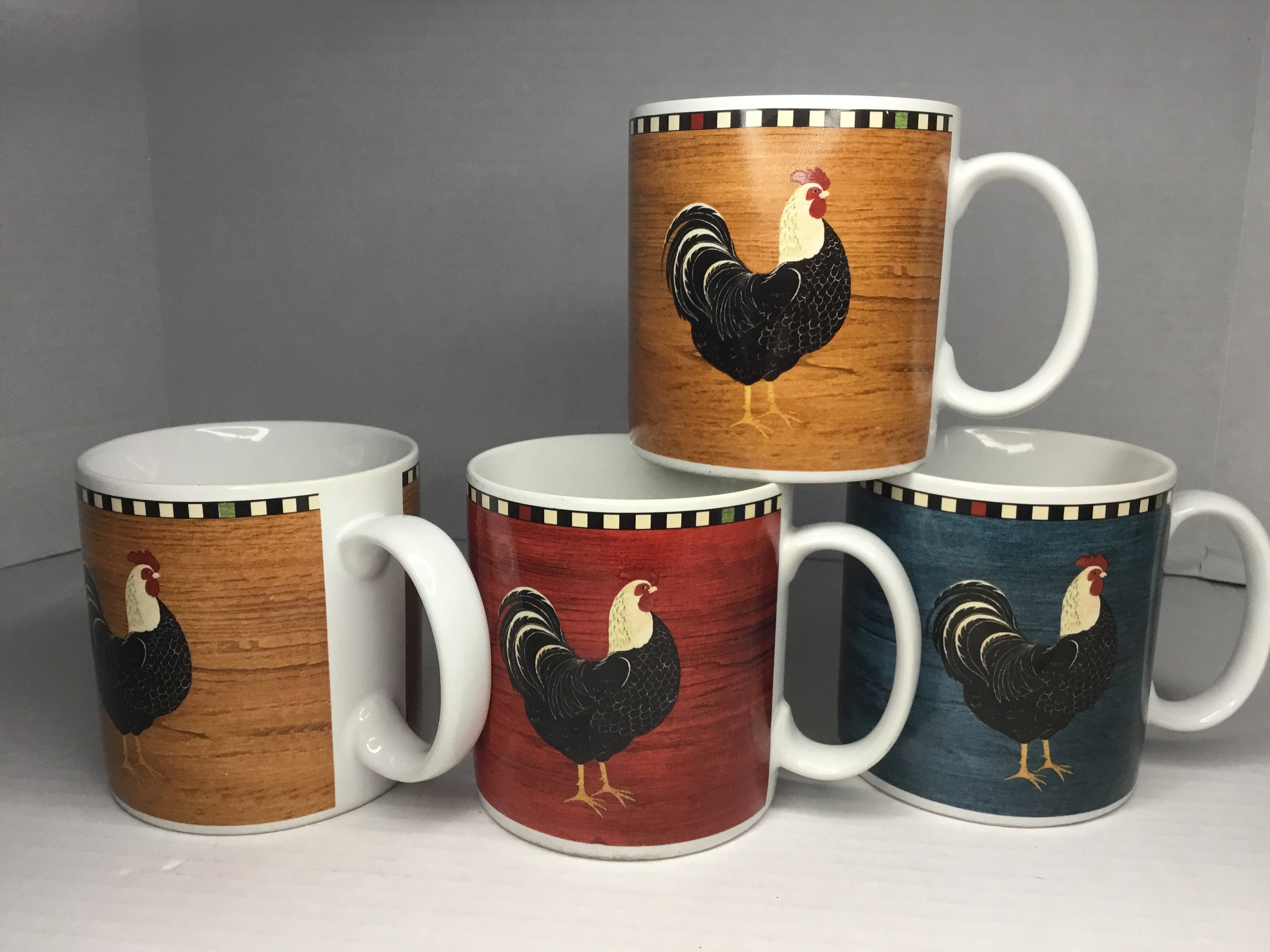 Warren Kimble Sakura Oneida Stoneware Mug Roosters - Etsy
