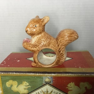 Vintage Ceramic Squirrel Napkin Rings. Set of 4 Boxed - Etsy