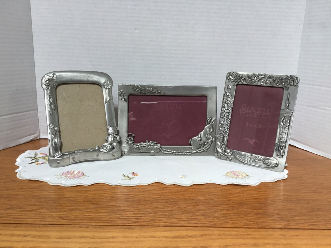 Vintage Seagull Pewter Photo Frame Rabbit Girl Decor Christmas - Etsy
