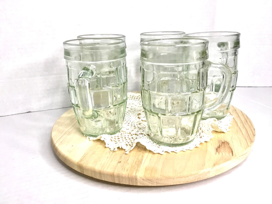 Vintage Root Beer Mug Pale Green Glass Set of 5 - Etsy