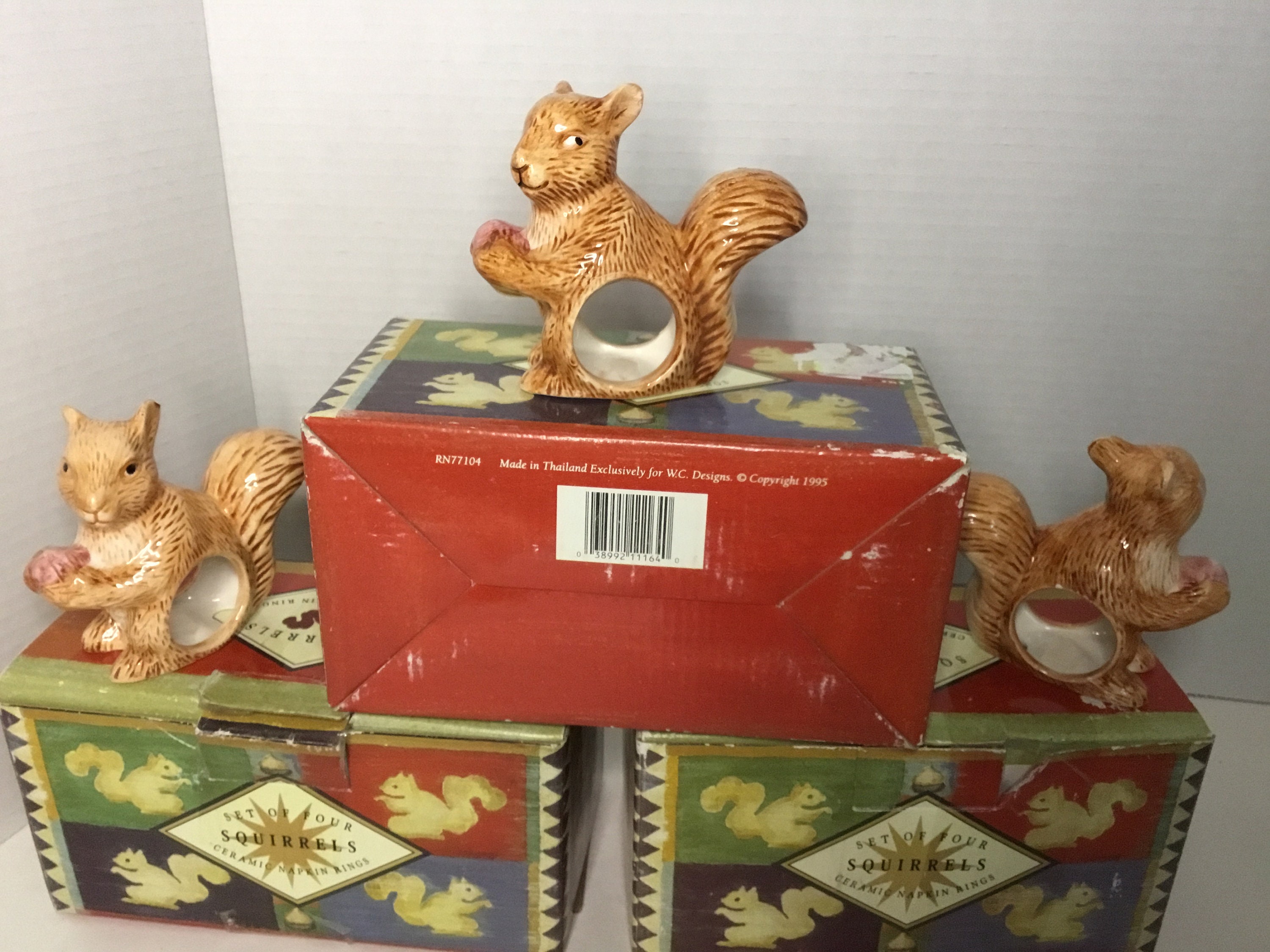 Vintage Ceramic Squirrel Napkin Rings. Boxed - Etsy