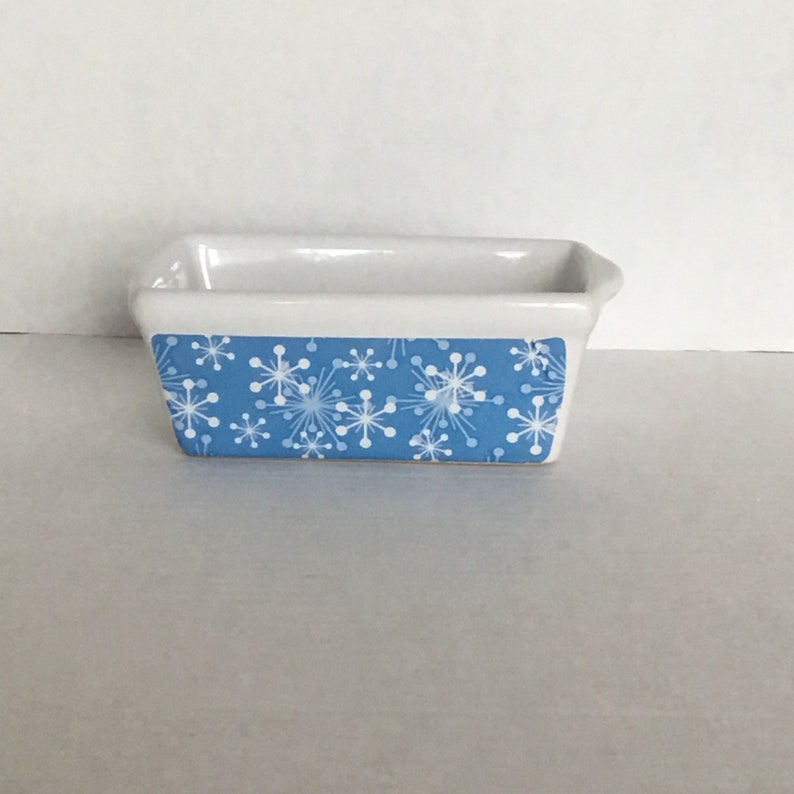 Vintage Mini Loaf Pan Snowflakes Ceramic Oven and Dishwasher Safe - Etsy