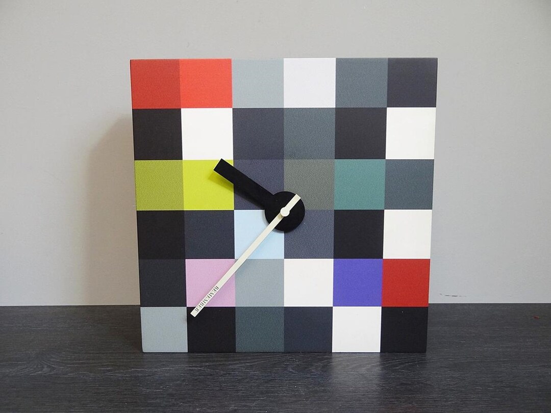 Design Wall Clock From Remember Design Squares Decor From the - Etsy
